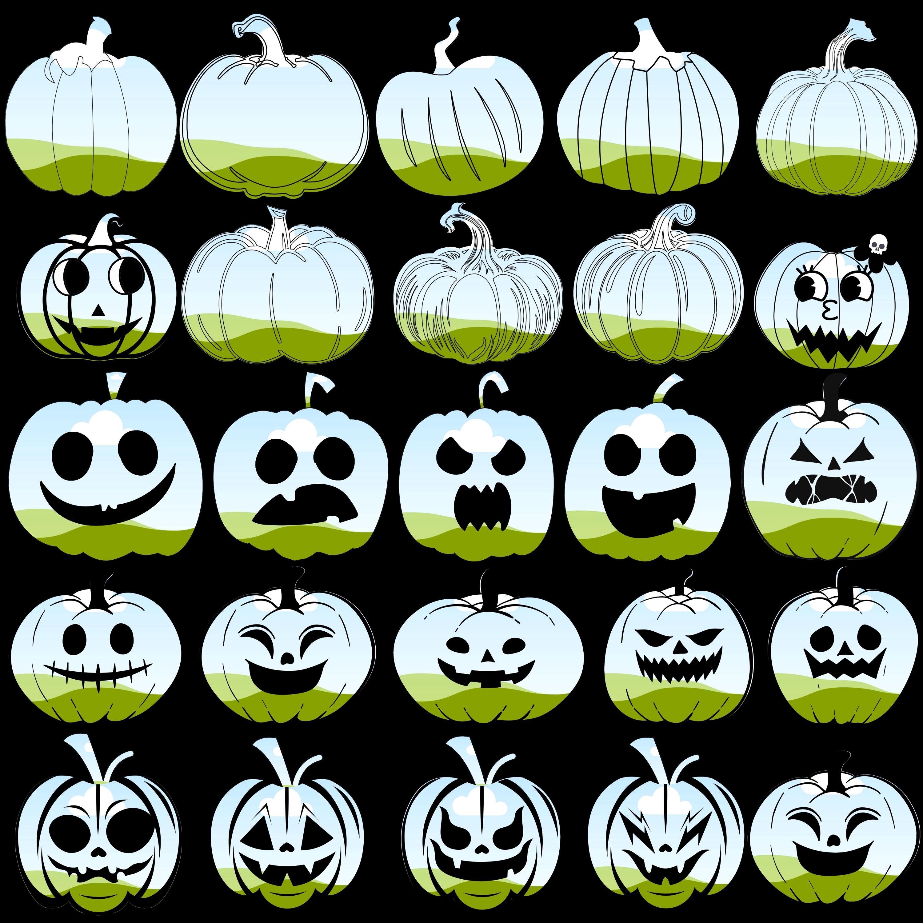 50 Halloween Pumpkin Canva Frame Templates: Floral Clipart (editable ...