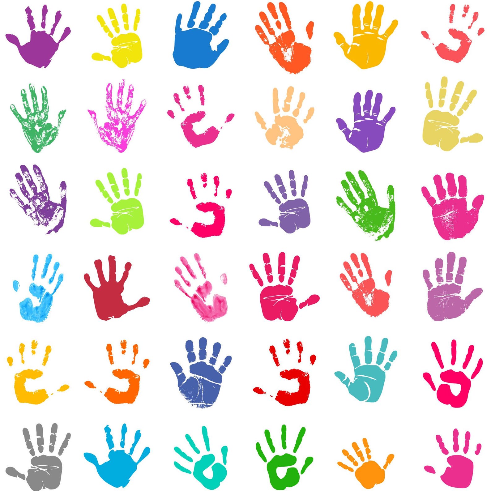 Handprints Clipart hand Print SVG Bundle handprints Children Clip Art ...