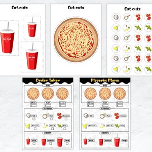 Pizza Parlor Pretend Play Printables: Kids Summer Activity (digital ...