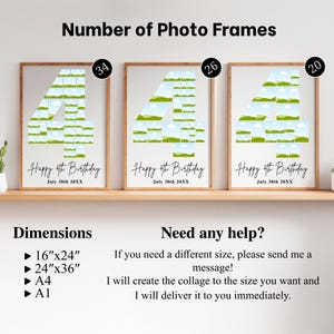 4th Birthday Photo Collage Template: Editable Milestone Sign (canva ...