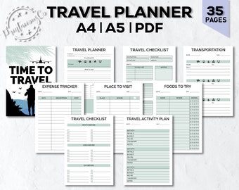 Editable Travel Planner Template | Trip Itinerary Planner | Canva ...