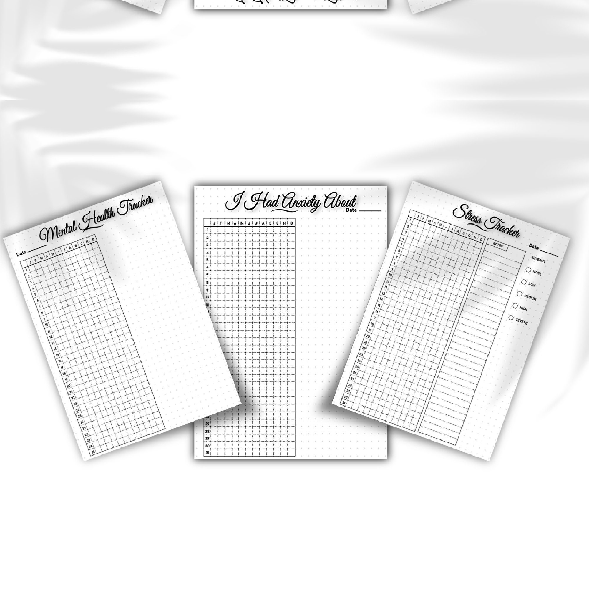 Mental Health Trackers Bundle Printable A4 Journal Pages Value Pack ...
