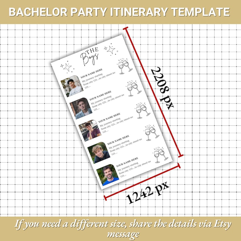 Bachelor Party Itinerary Template: Editable Weekend Trip (canva) - Etsy