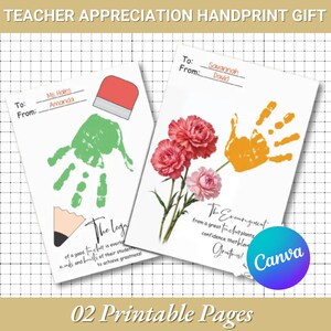 Teacher Appreciation Handprint Gift | Gift Handprint Children ...