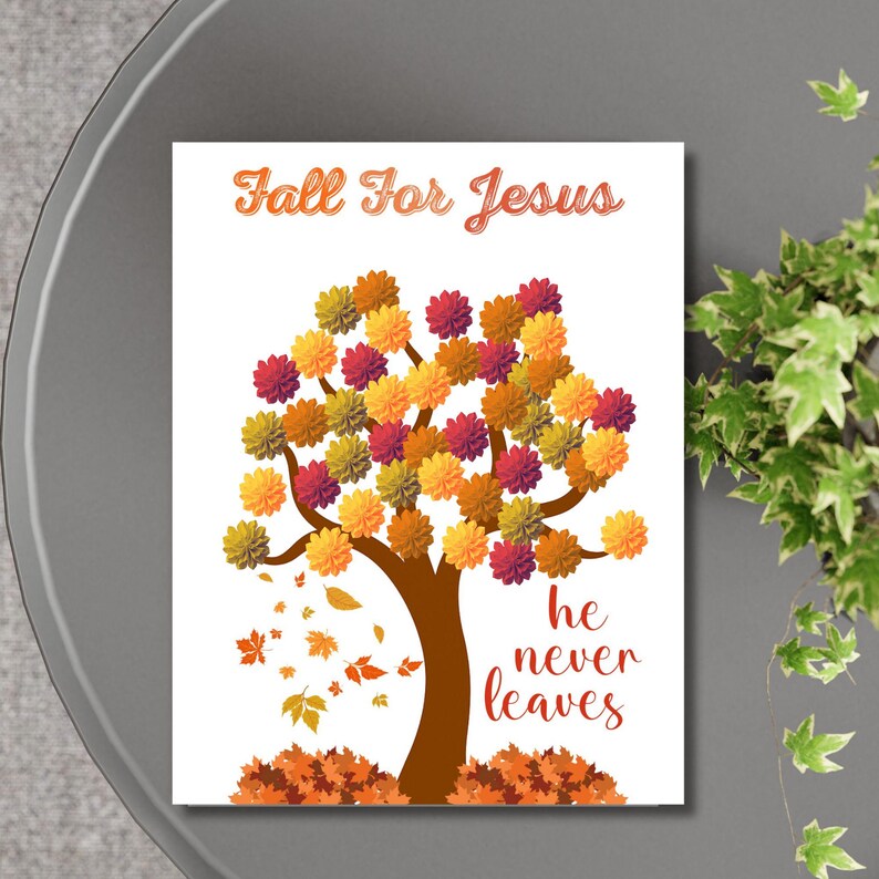 Fall for Jesus Tree Craft: Thanksgiving Bible Activity (canva Template ...