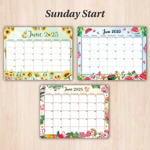 Editable June 2025 Calendar | Printable Wall Calendar 2025 | Fillable ...