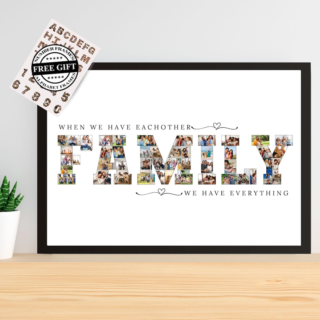 Family Photo Collage Template: DIY Memory Wall Art (canva Editable ...