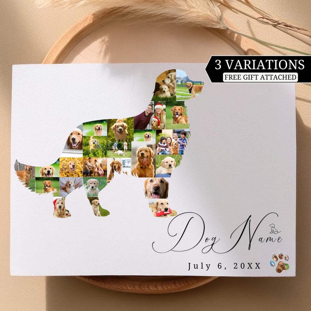 Dog Photo Collage Canva Template | Pet Memorial Photo Collage | Pet ...