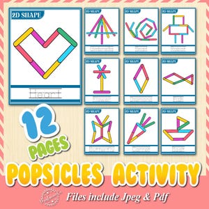 Popsicle Sticks Shapes Activity Game for Toddlers | Montessori ...