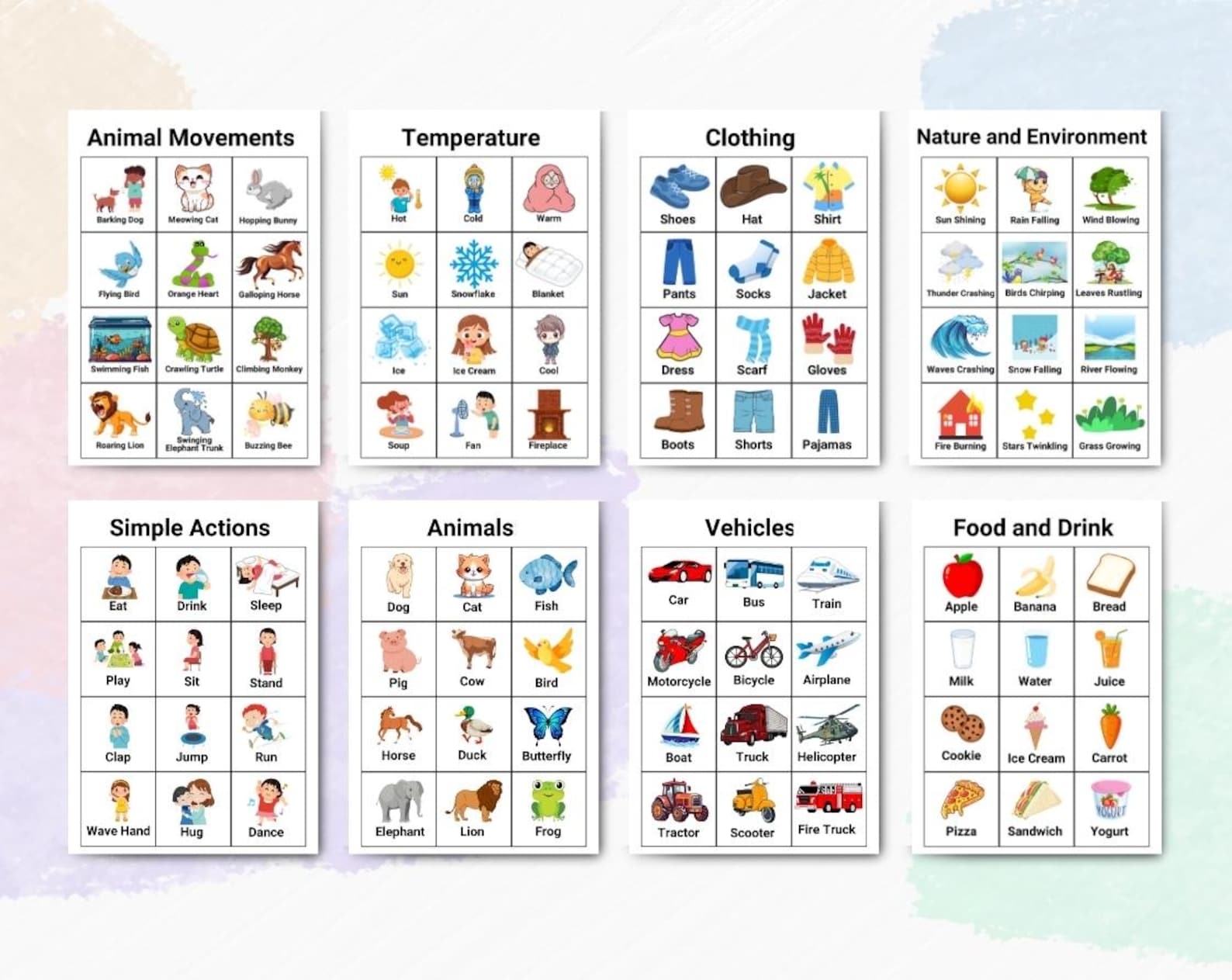 Nonverbal Communication Visual Flashcards Cards Printable Autism ...