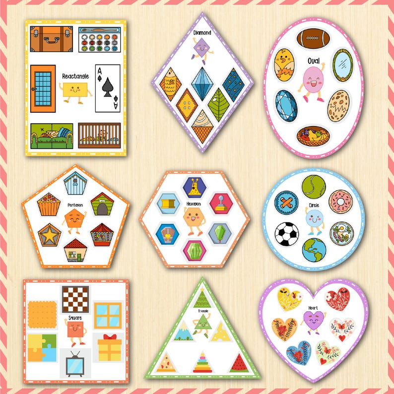 Shapes Sorting Activity: Preschool Learning Worksheet (digital Download ...