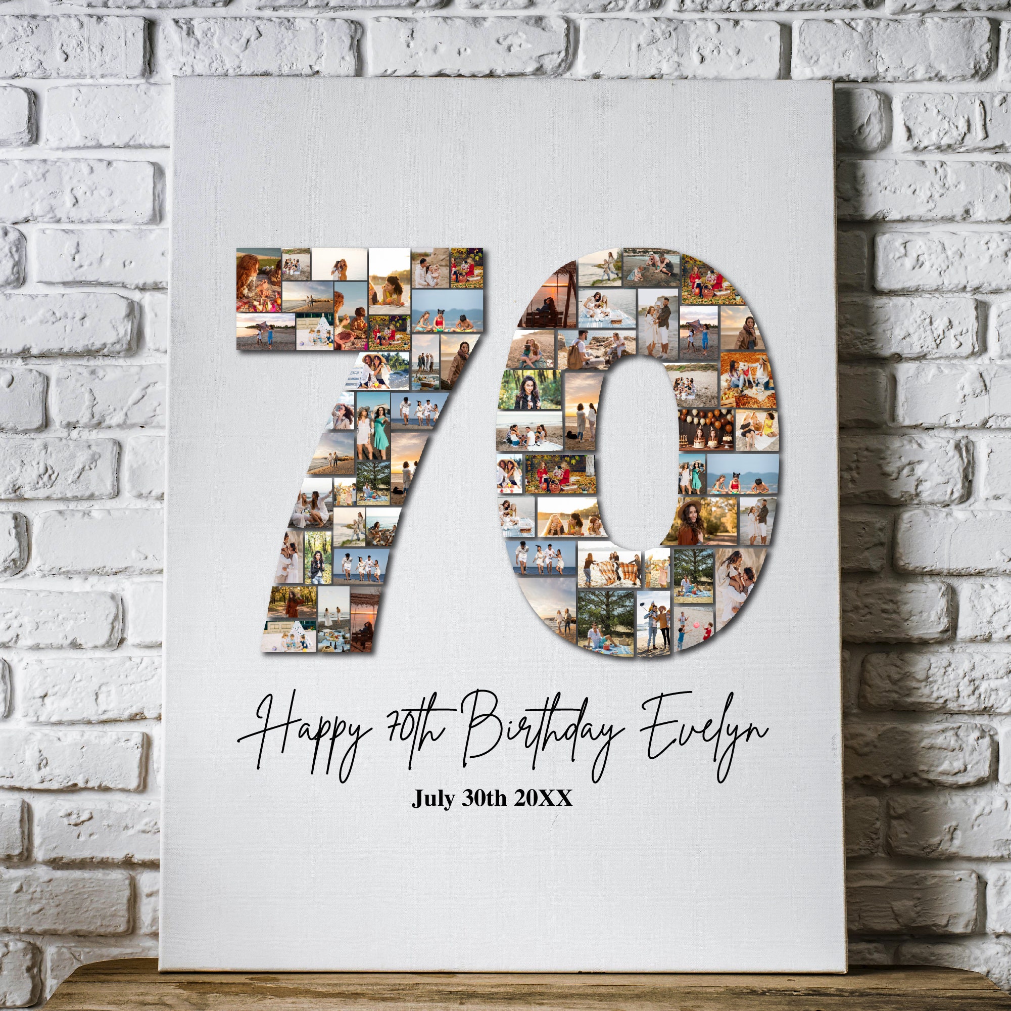 70th Birthday Photo Collage Templates Personalized 70th Birthday Gift ...