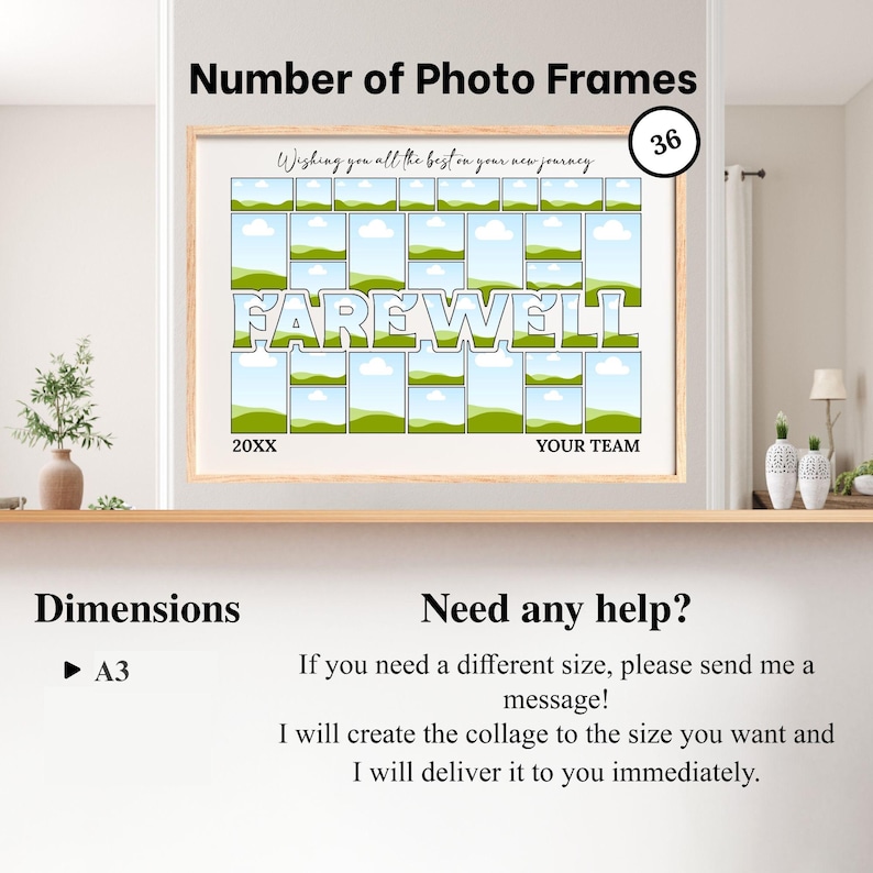 Farewell Photo Collage Template: Custom Goodbye Memory Board (canva ...