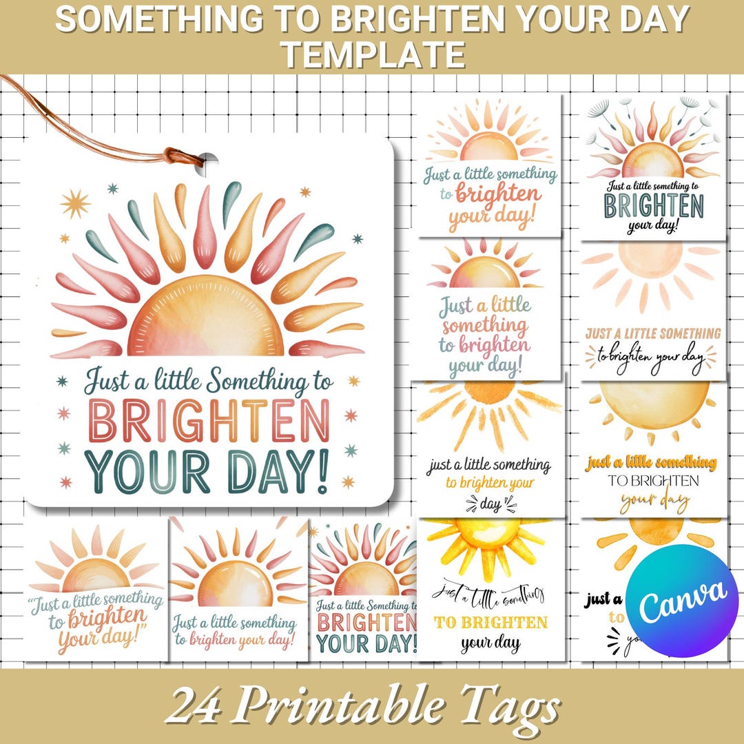 Sunshine Gift Tag Template: Printable Summer Treat Box Tag (canva ...