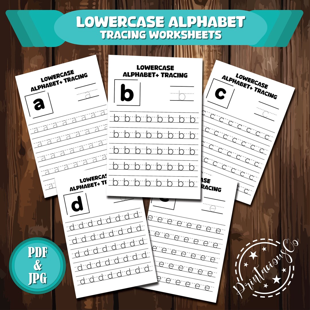 Lowercase Alphabet Tracing Worksheets Lines Trace Pages Printable ...