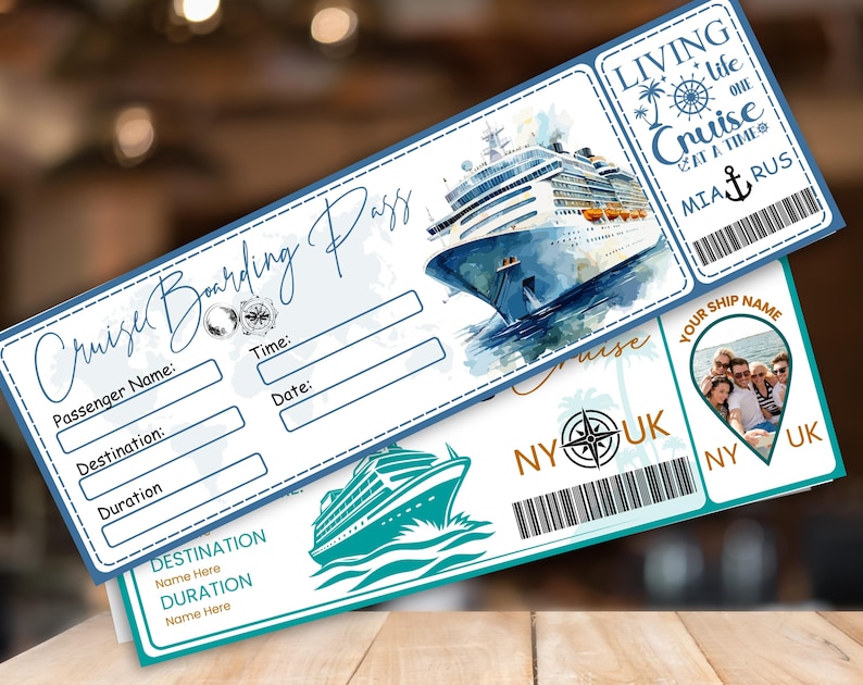 Editable Cruise Boarding Pass Template: Surprise Vacation Gift (digital ...