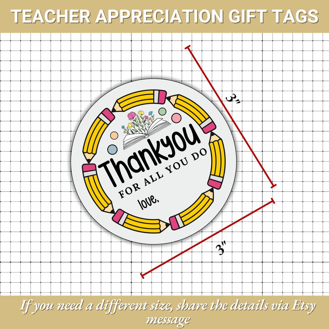 Teacher Appreciation Gift Tags: Printable Thank You Tags (PDF) - Etsy
