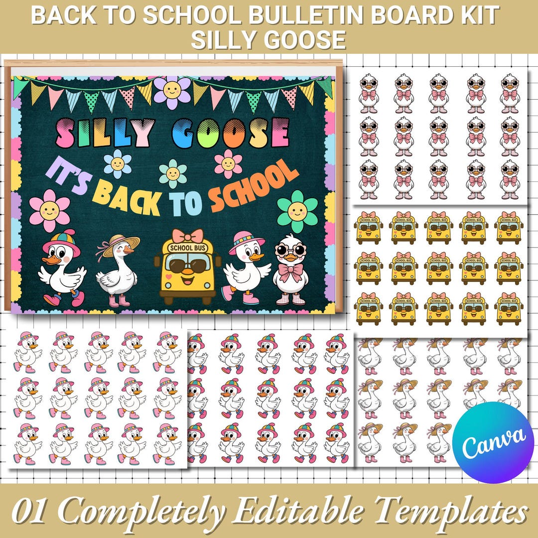 Silly Goose Classroom Bulletin Board Kit: Back to School Decor (canva ...