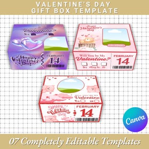 Valentine's Day Gift Box Canva Template | Editable Love Box (digital ...