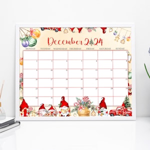 Editable December 2024 Calendar: Printable Monthly Planner (PDF & JPEG ...