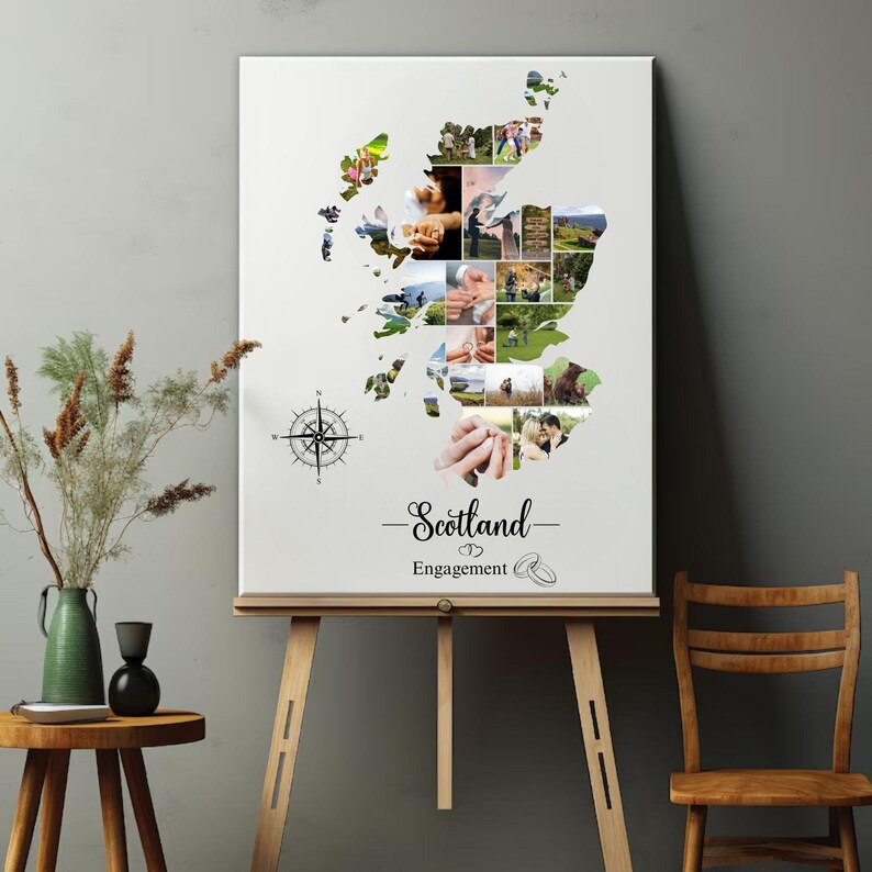 Scotland Map Photo Collage Template: Vacation Keepsake (canva Editable ...