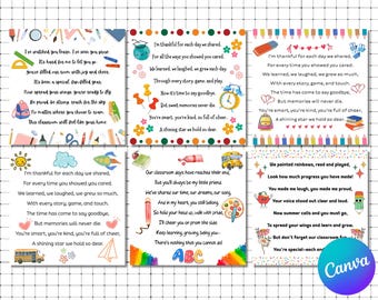 End of the Year Student Goodbye Letter Poem | Printable Teacher Handout ...