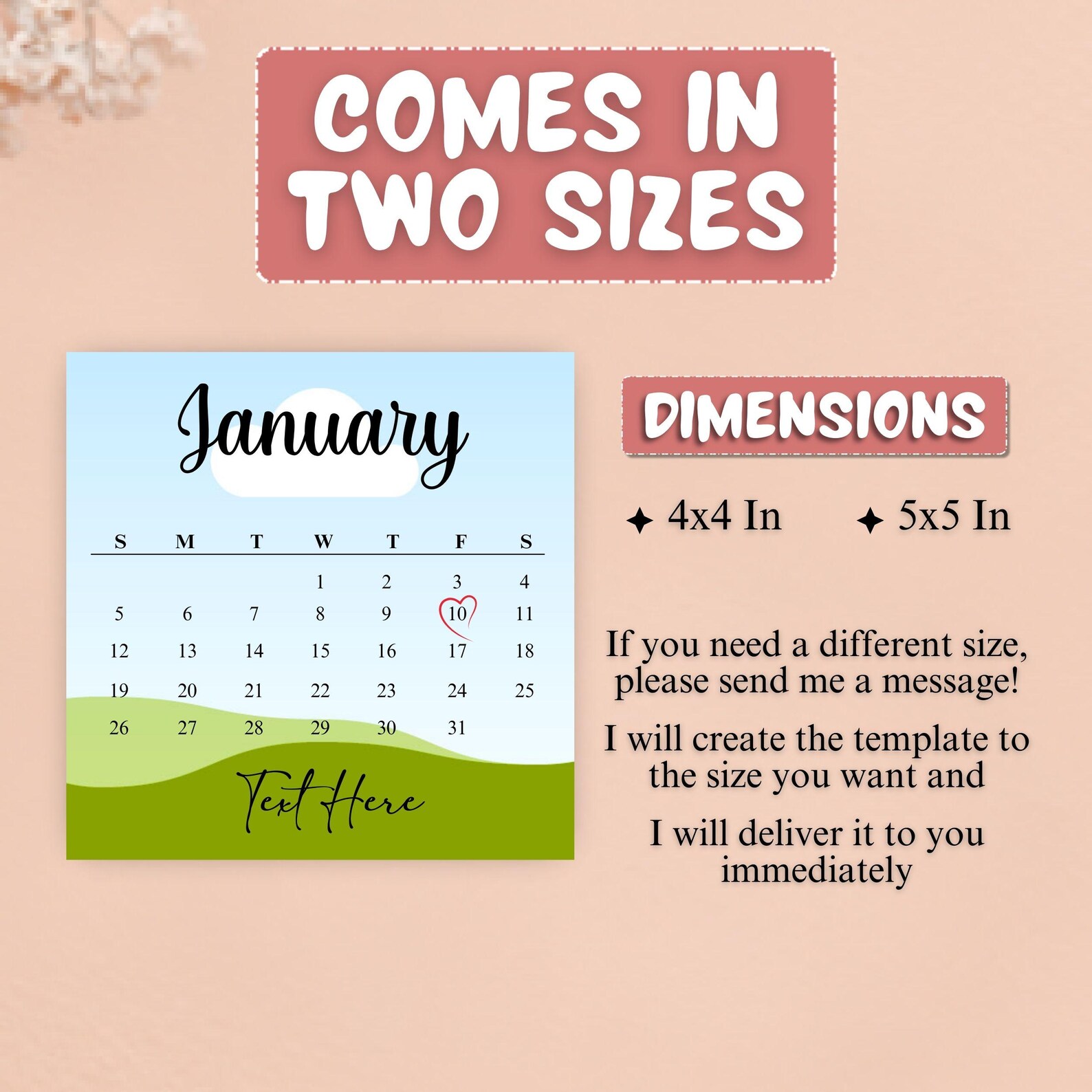 Burn Away Cake Topper Calendar Template: Editable 2025 Design (digital ...