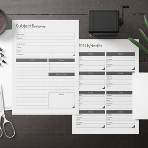 Editable Academic Planner Bundle: College Student Study Project (PDF ...
