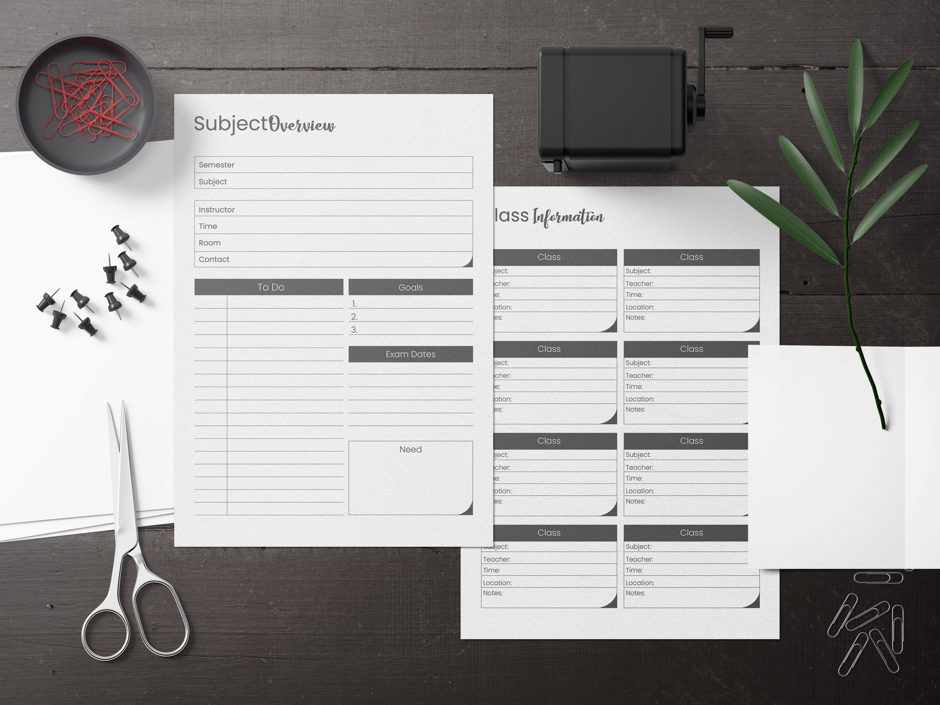 Editable Academic Planner Bundle: College Student Study Project (PDF ...