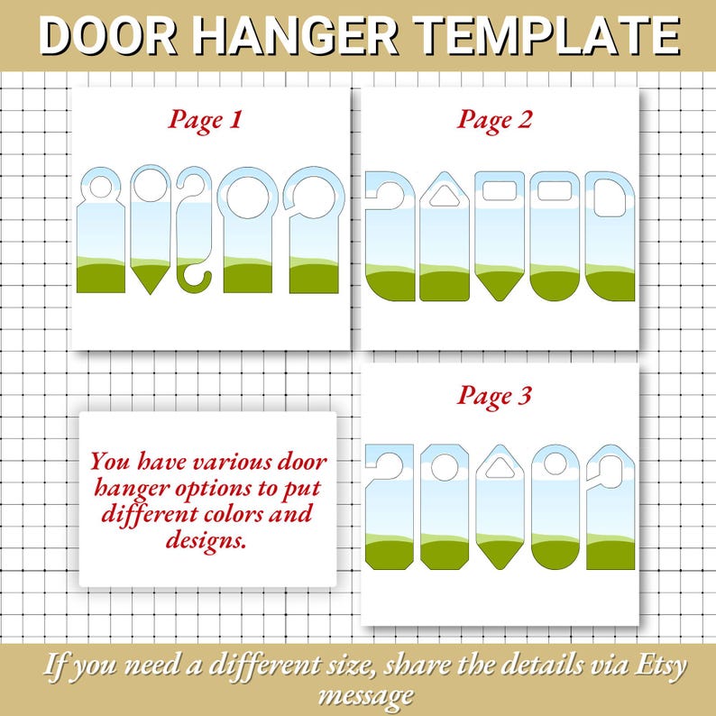 Editable Door Hanger Template: Custom Sign Frame (digital Download) - Etsy
