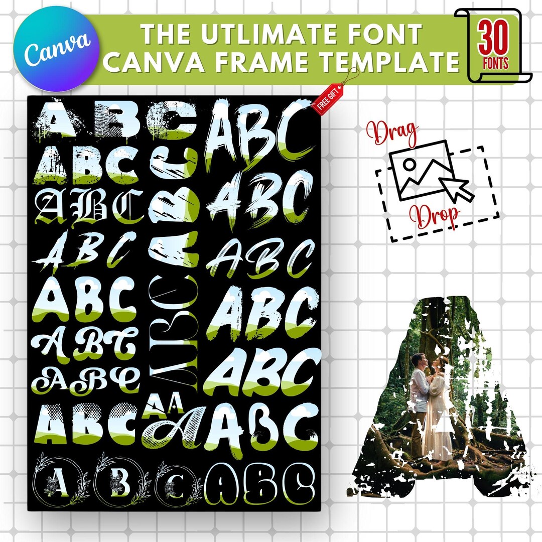 The Ultimate Font Bundle Canva Template |custom Modern Handwritten and ...
