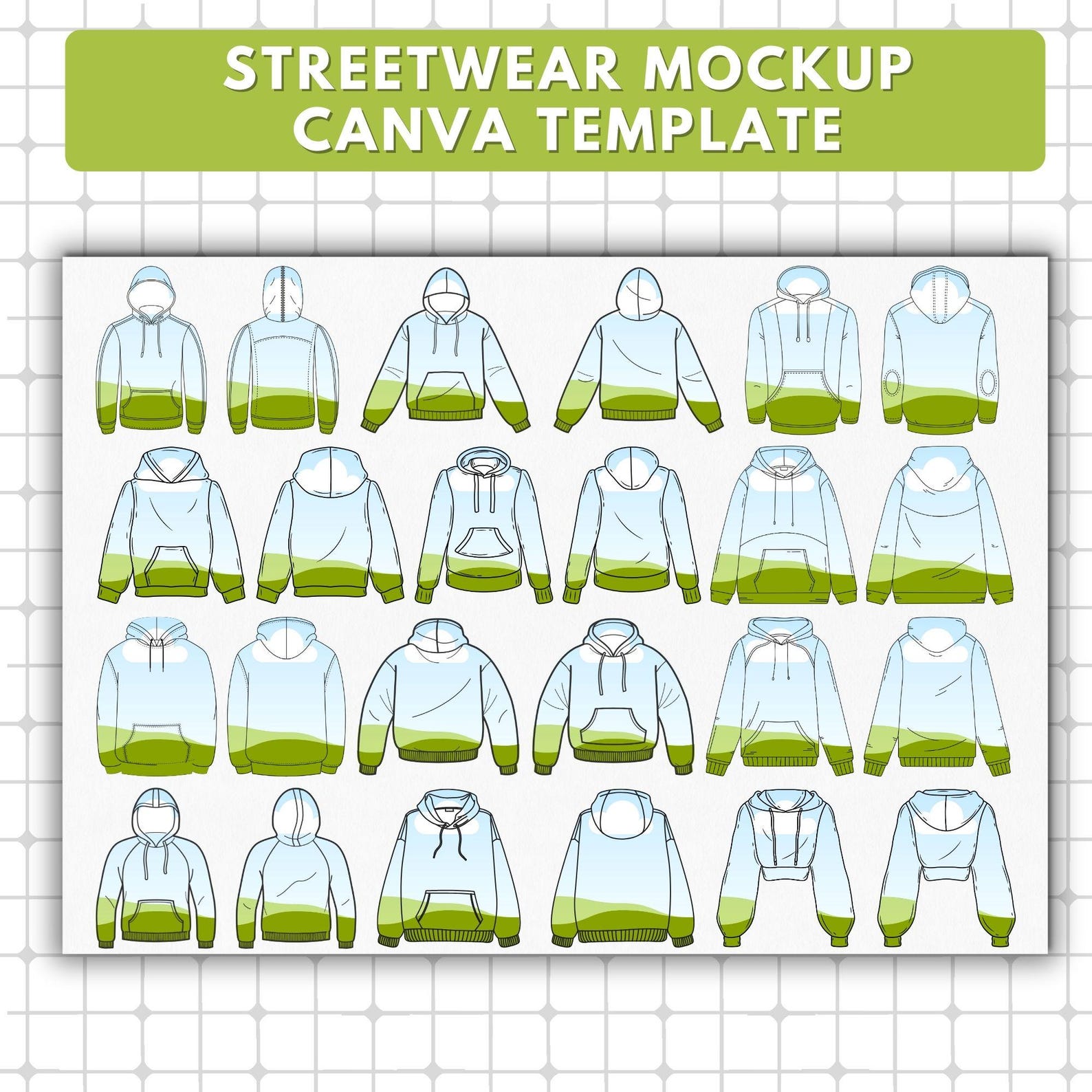 Editable Streetwear Mockup Canva Frame: Clothing Brand Templates - Etsy