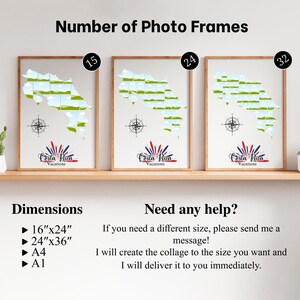 Editable Costa Rica Map Canva Frame Template |custom Country Map Photo ...