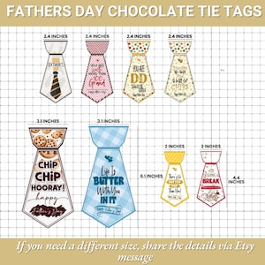 Printable Father's Day Chocolate Tie Tags: DIY Gift (PDF) - Etsy