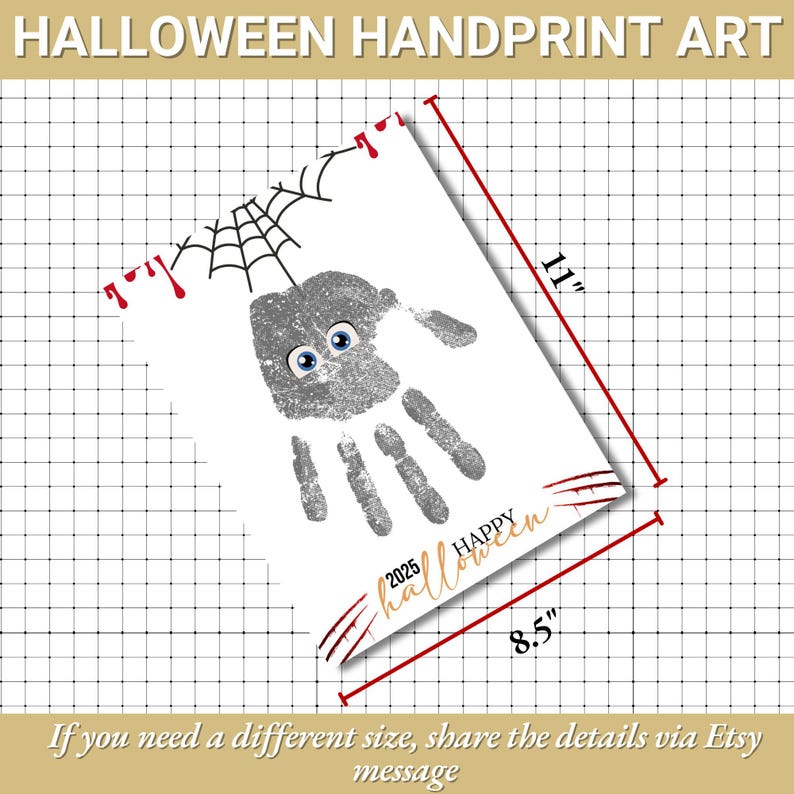 Halloween Handprint Art Template | Spooky Kids Activity (canva) - Etsy