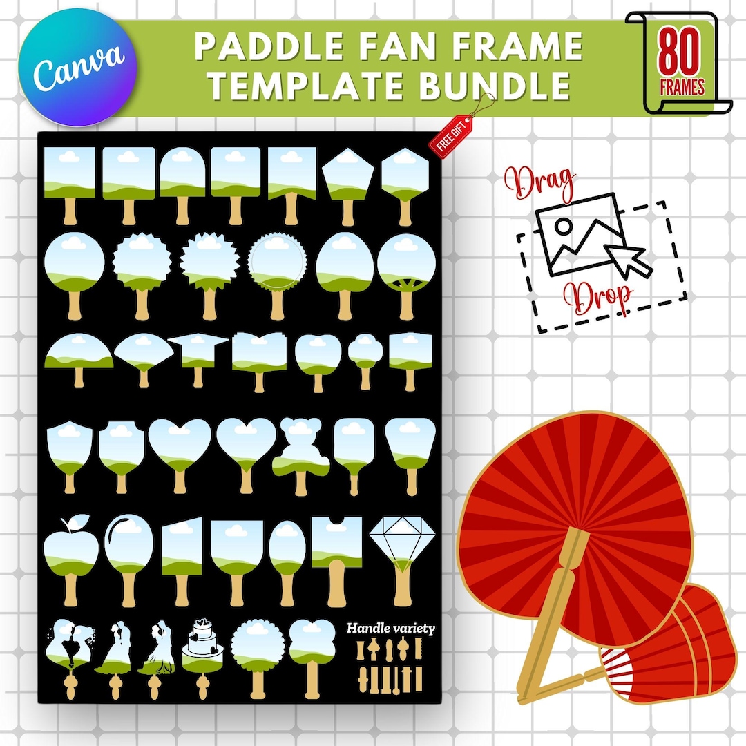 Star Paddle Fan Template: DIY Party Favor (canva Editable, Printable ...