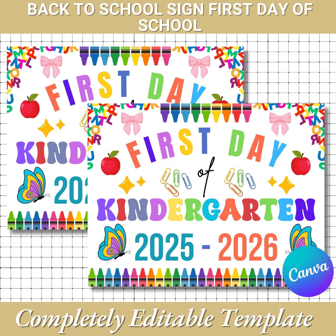 Editable Back to School Sign Canva Template: First Day, Senior Year ...