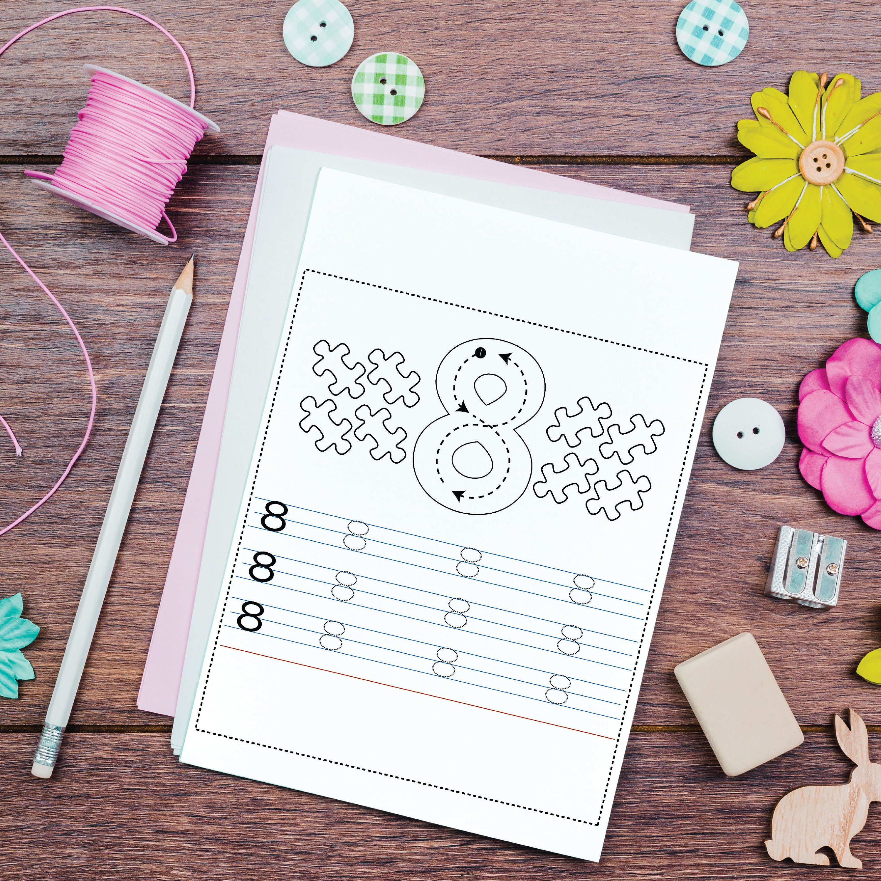30 Number Tracing Worksheets Traceable Numbers Toddler Workbook ...