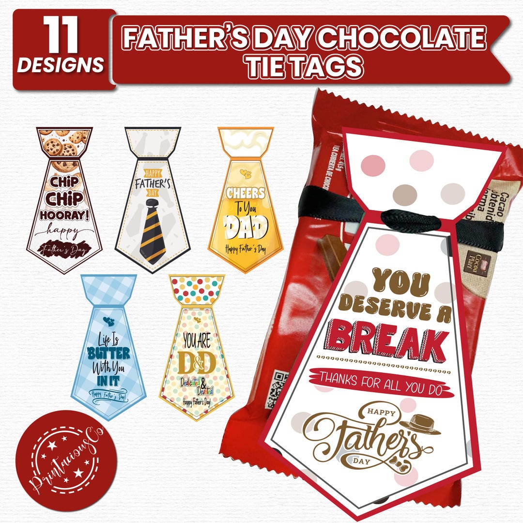 Printable Fathers Day Chocolate Tie Tags Fathers Day Quotes Fathers Day ...