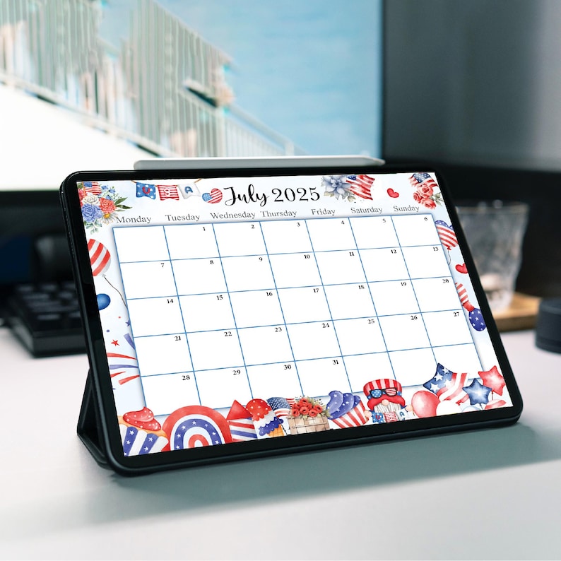 Editable July 2025 Calendar: Printable Monthly Planner (digital ...