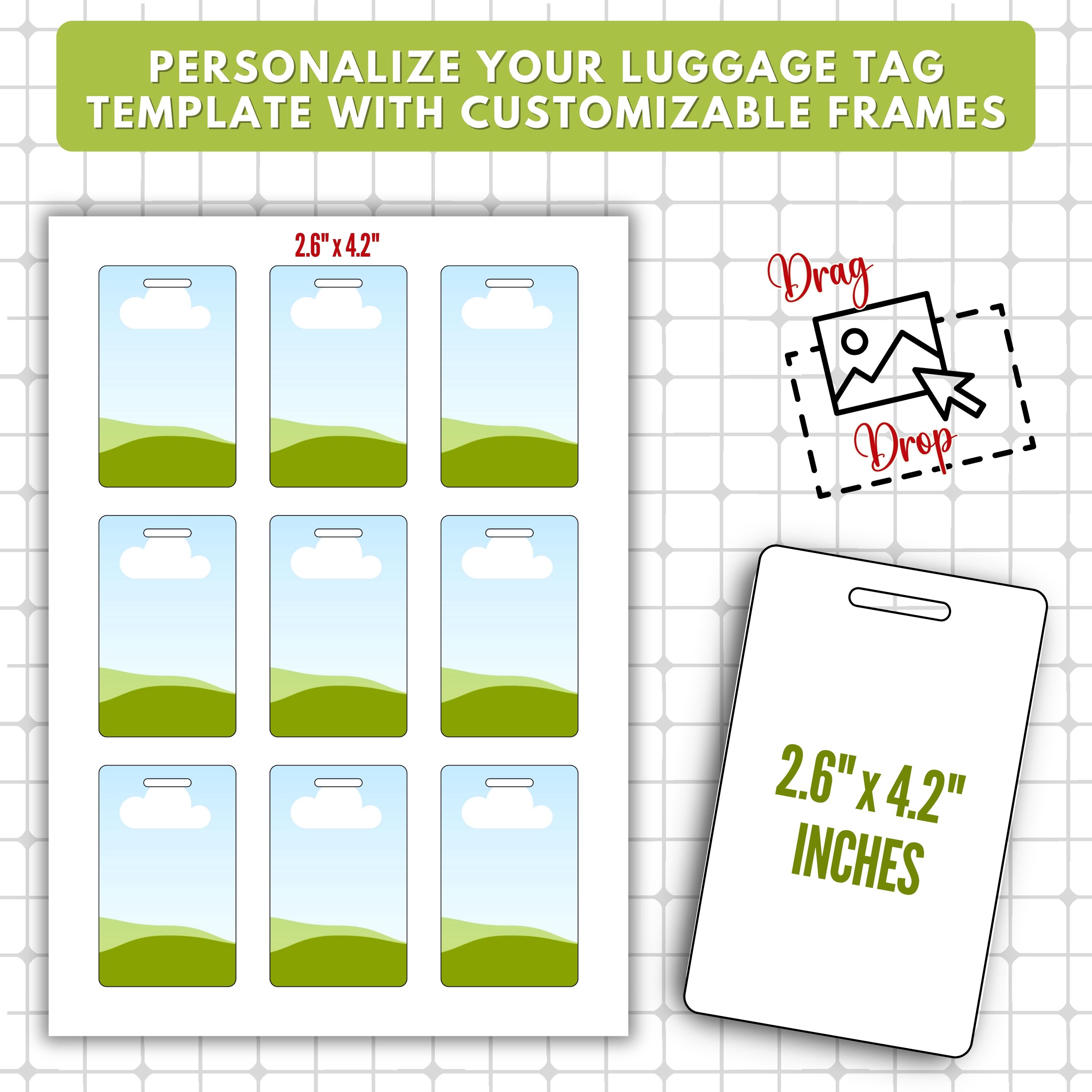 Editable Luggage Tag Canva Template: Personalized Travel Tag (digital ...