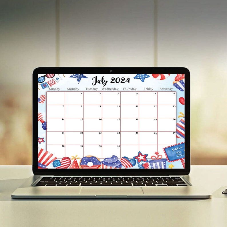 Editable July 2024 Calendar Printable Wall Calendar 2024 Fillable ...