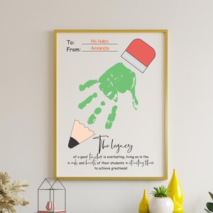 Teacher Appreciation Handprint Gift | Gift Handprint Children ...