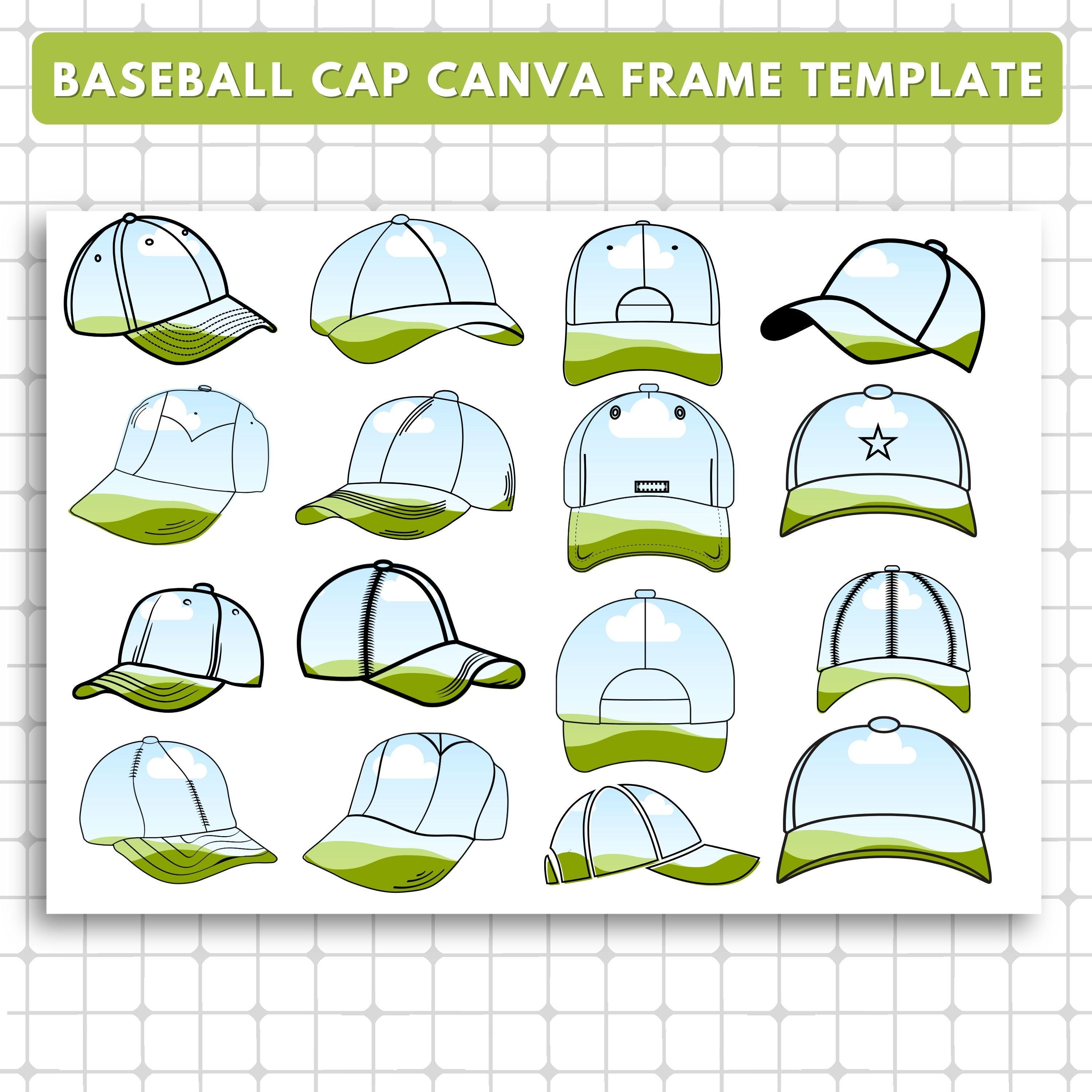 Baseball Cap Canva Frame Template: Editable Design (digital Download ...