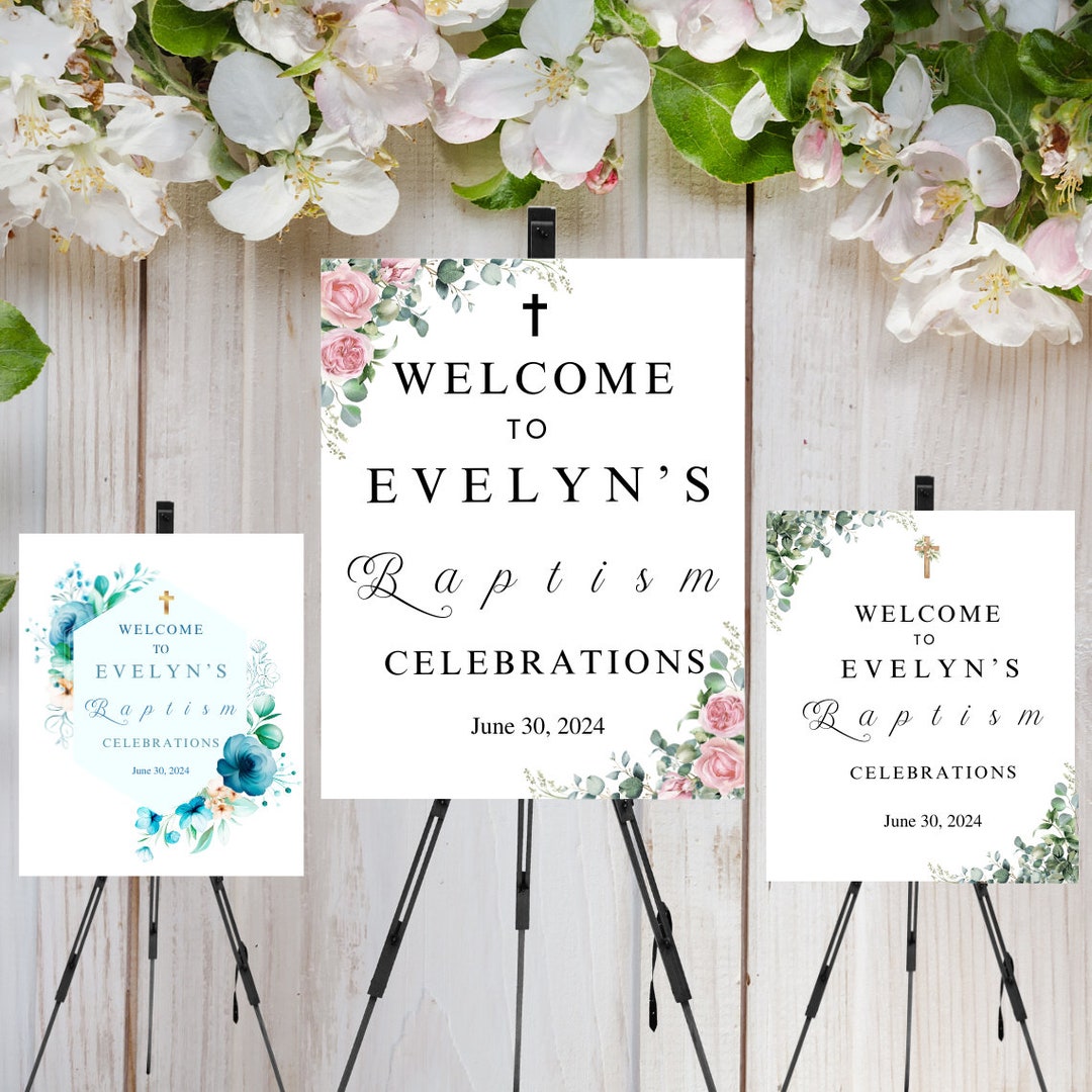 Editable Baptism Welcome Sign Template (digital Download) - Etsy