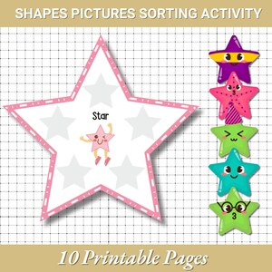 Shapes Sorting Activity: Preschool Learning Worksheet (digital Download ...