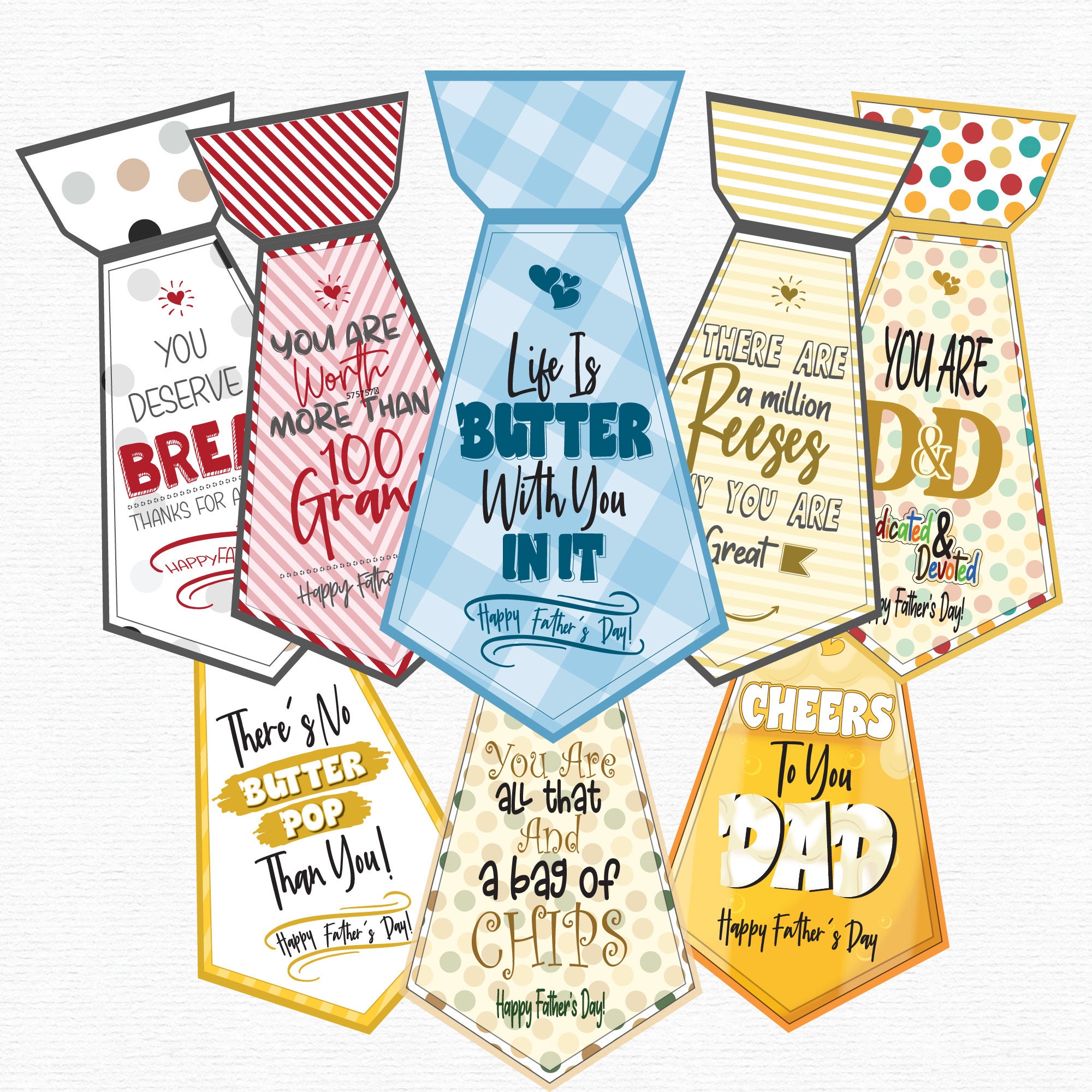 Printable Fathers Day Chocolate Tie Tags Fathers Day Quotes Fathers Day ...