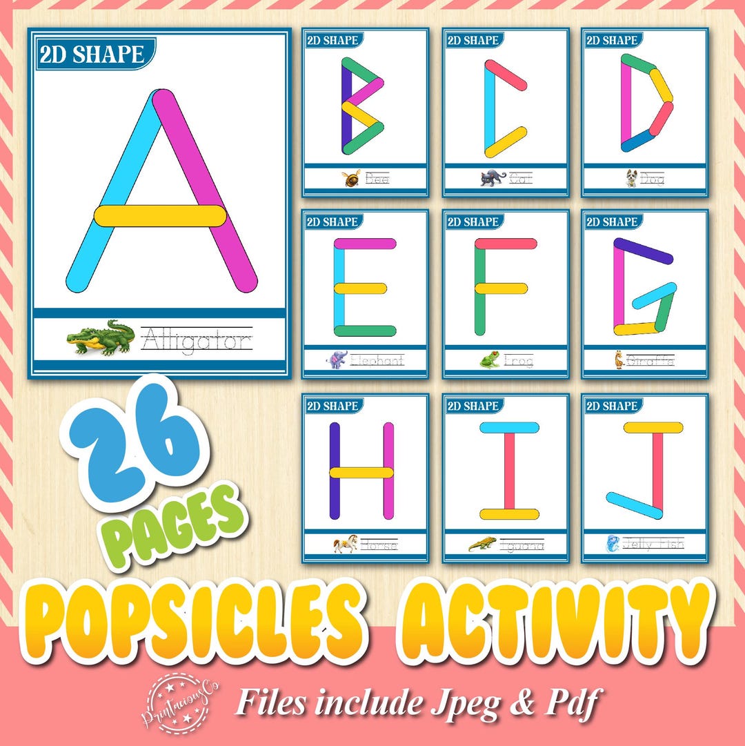 Popsicle Sticks Alphabets Activity Game for Toddlers montessori ...