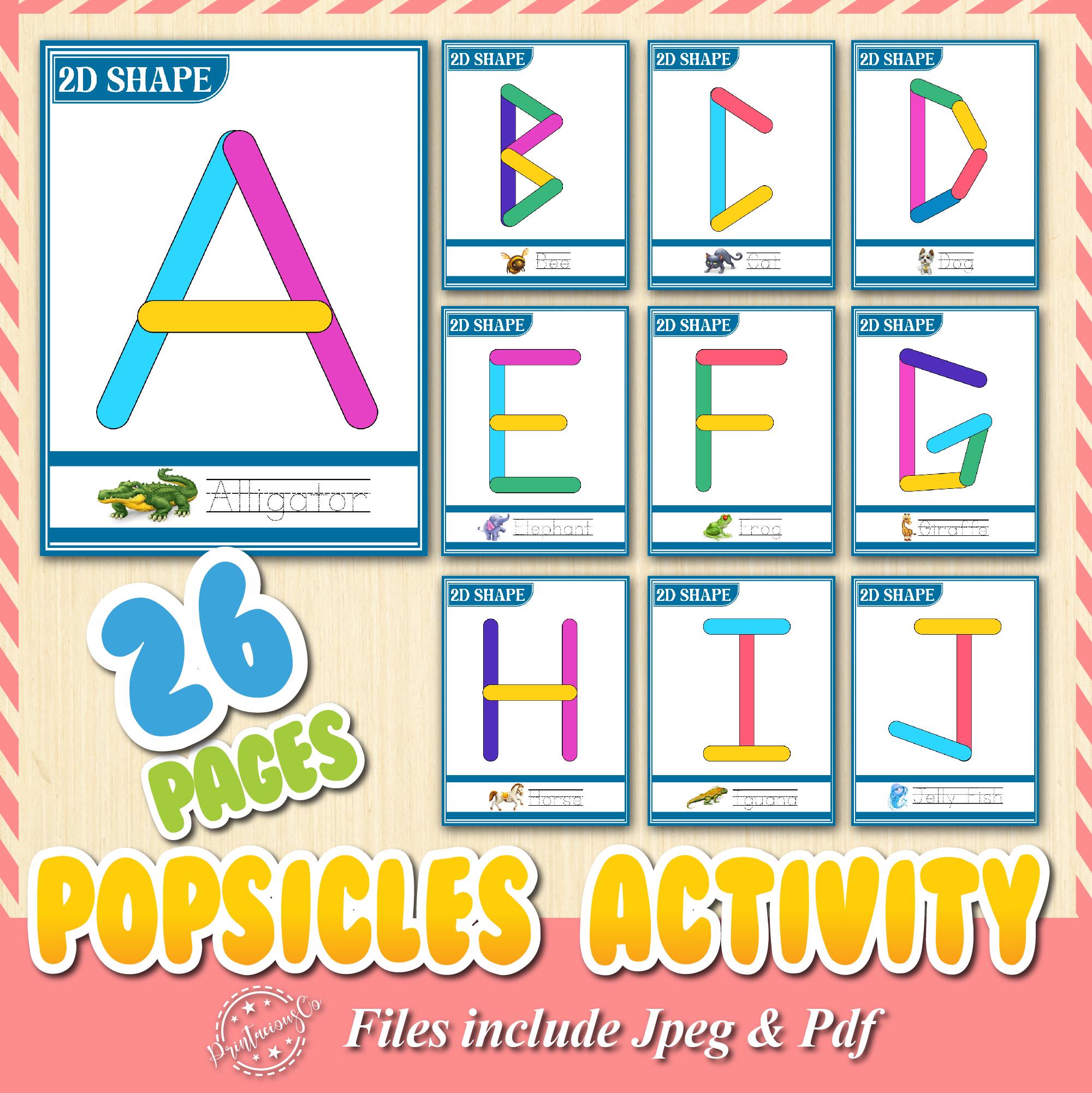 Popsicle Stick Alphabet Game: Montessori Toddler Activity (digital ...