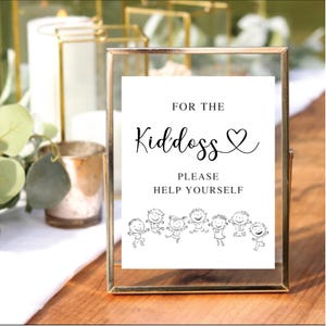 5 Editable for the Kiddos Sign Templates |kids Wedding Activities Table ...
